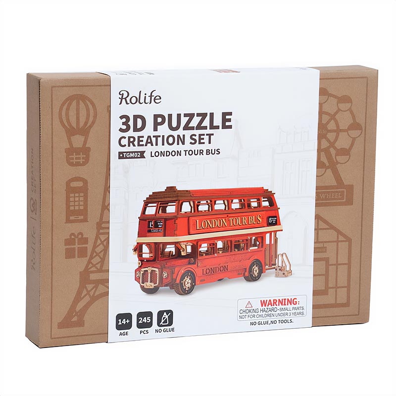London Tour Bus Armable Madera Robotime TGM02 – Playmore Toys
